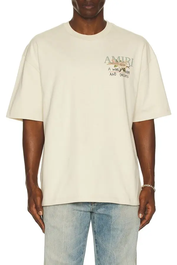 Amiri Hope And Dreams Oversized Tee In Beige