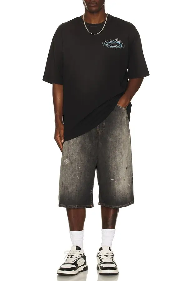 Amiri Crystal Chateau Script Oversized Tee