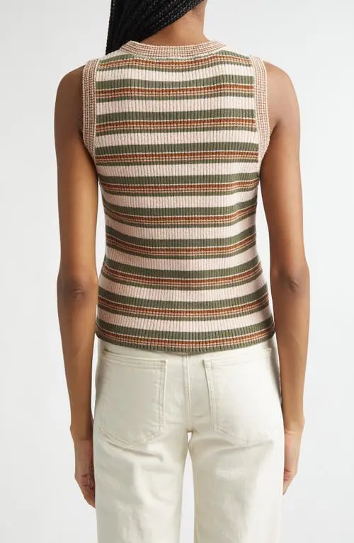 Veronica Beard Jerrell Stripe Stretch Cotton Rib Tank Top