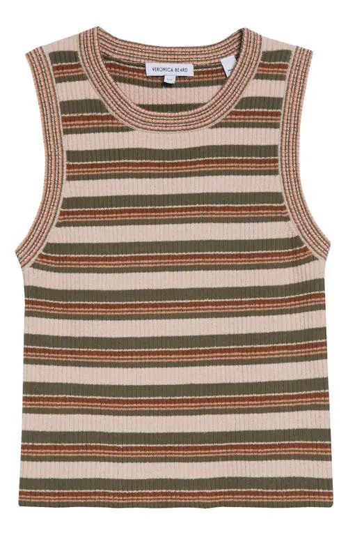 Veronica Beard Jerrell Stripe Stretch Cotton Rib Tank Top