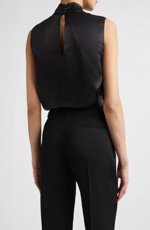 Eleventy Twist Mock Neck Sleeveless Top - 22 Black