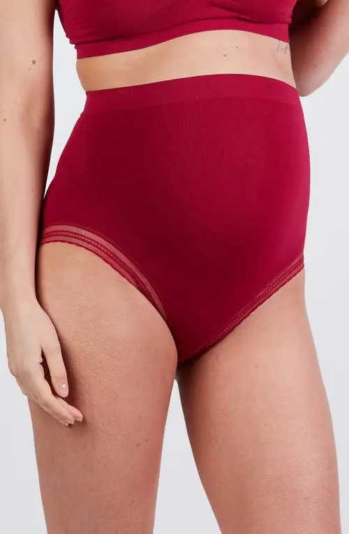 CACHE COEUR Milk Seamless Maternity High Waist Brief - Burgundy
