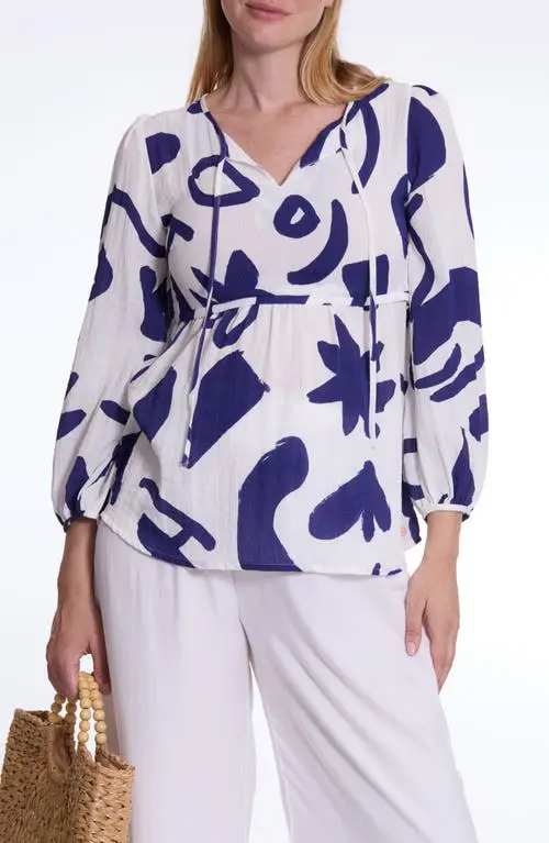 CACHE COEUR Corfou Maternity And Nursing Blouse - White Multi