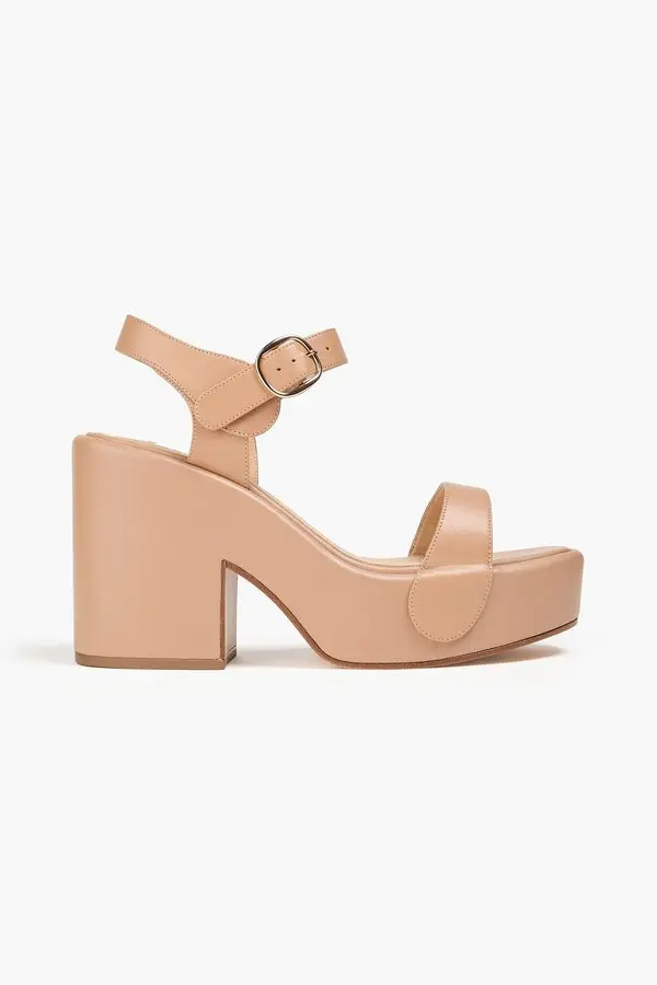 Gabriela Hearst Iris Leather Platform Sandals - Sand