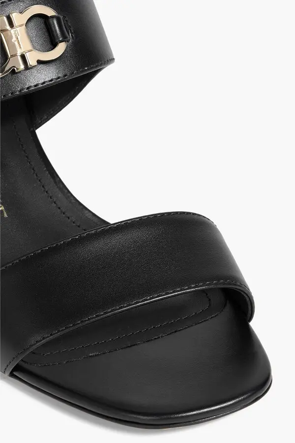 FERRAGAMO Cayla 55 Leather Sandals - Black