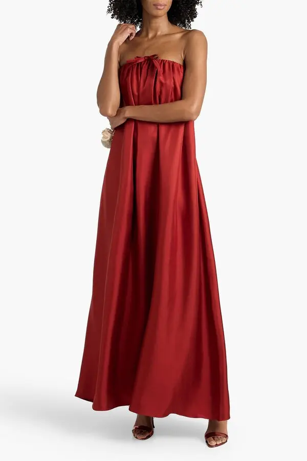 Max Mara Edda Strapless Maxi Dress - Brick