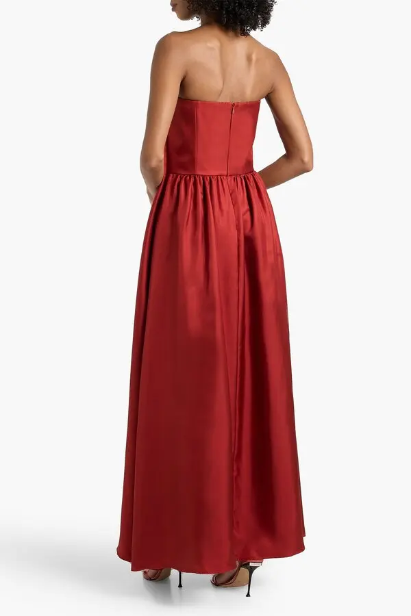 Max Mara Edda Strapless Maxi Dress - Brick
