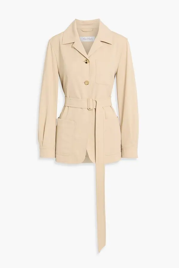 Max Mara Pulvino Belted Wool-twill Jacket