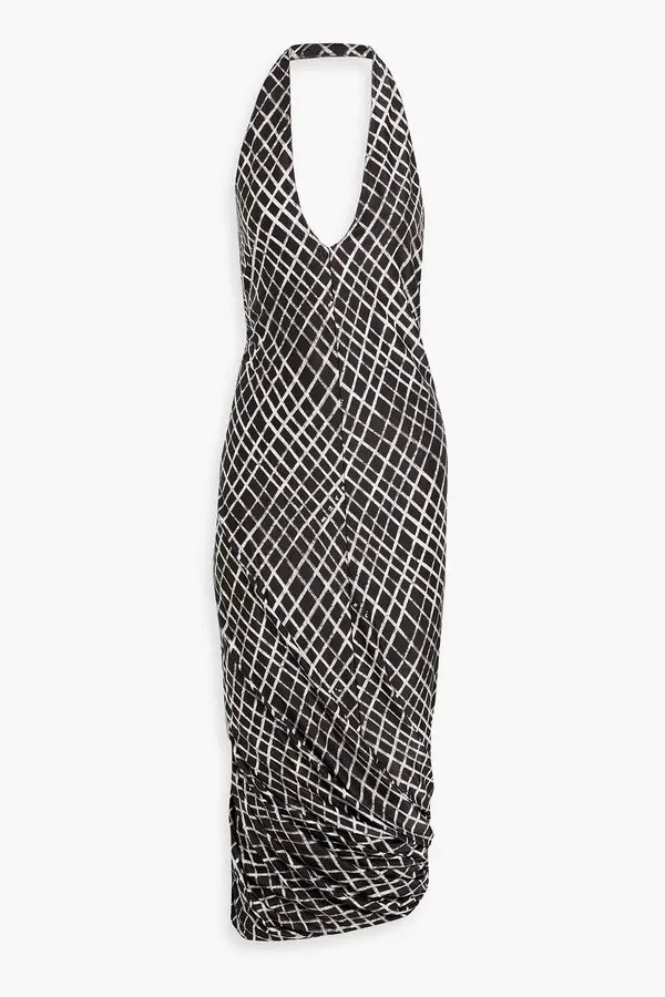 Marni Printed Stretch-jersey Maxi Dress With Open Back