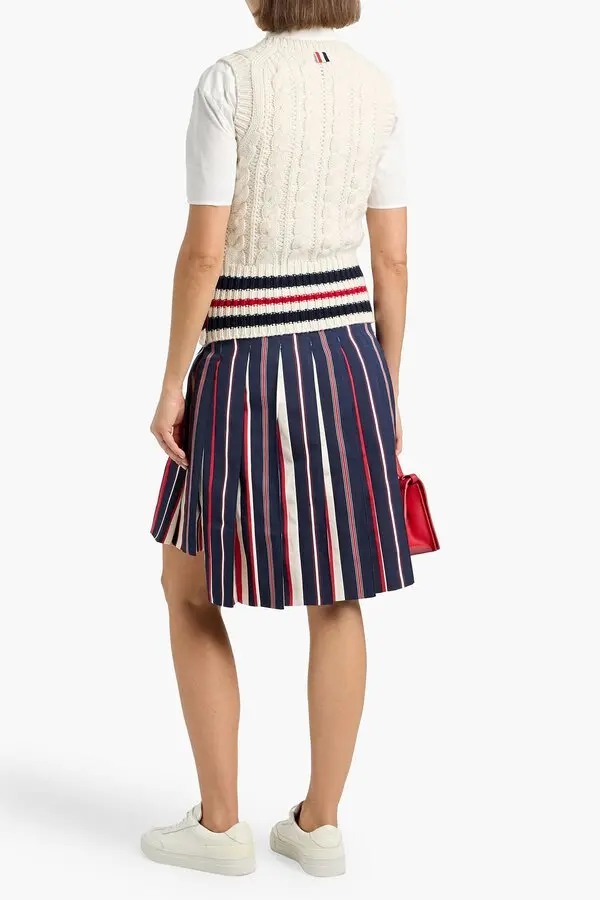 Thom Browne Checked Silk And Cotton-blend Skirt