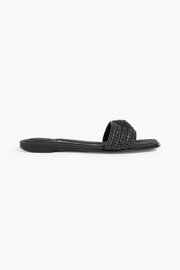 Alexander Wang Vy Faux Raffia Slides - Black