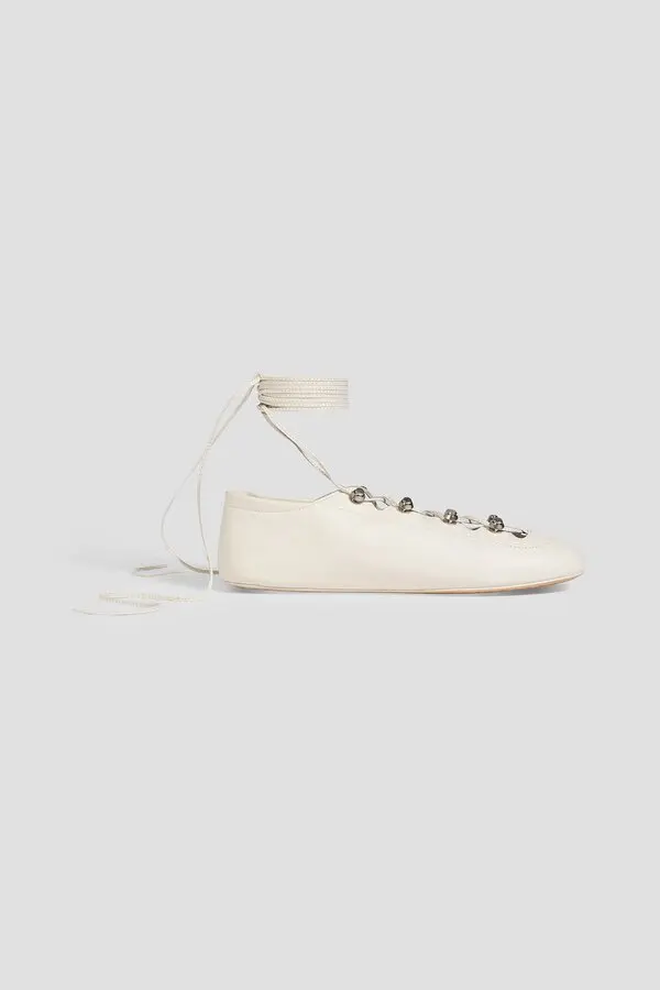 Alexander Wang Vyolette Lace-up Leather Ballet Flats