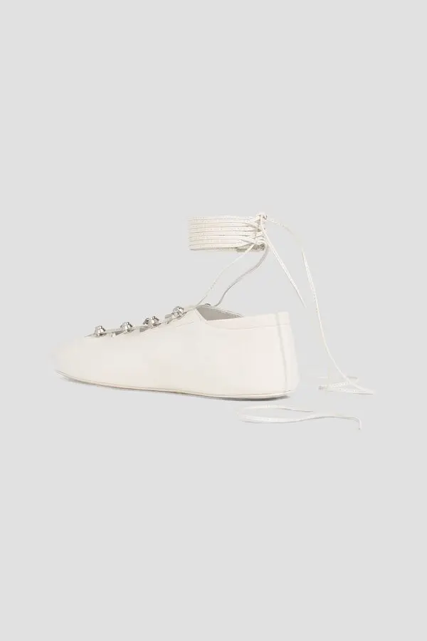 Alexander Wang Vyolette Lace-up Leather Ballet Flats - Off-white