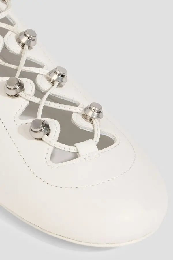 Alexander Wang Vyolette Lace-up Leather Ballet Flats - Off-white