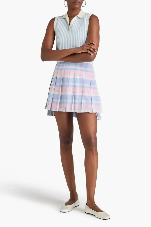 Thom Browne Pleated Checked Mini Skirt