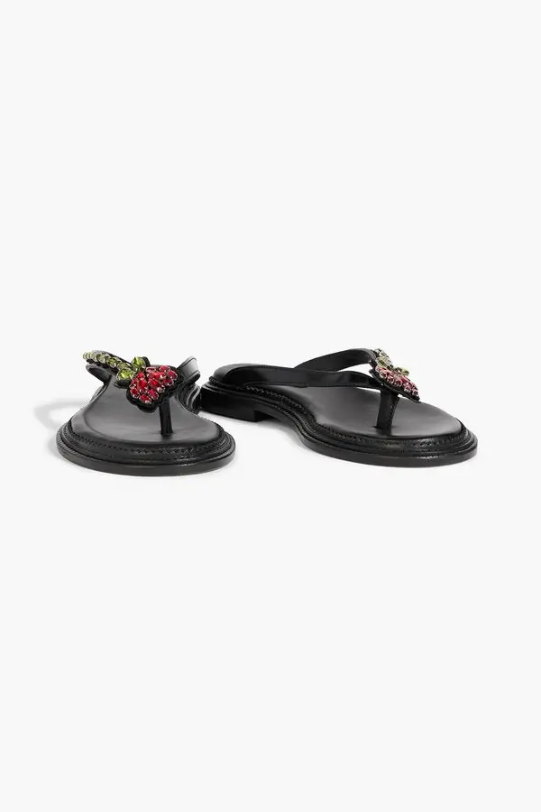 Simone Rocha Embellished Glossed-leather Sandals