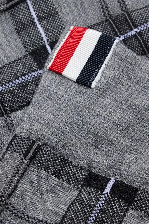 Thom Browne Checked Wool-blend Socks