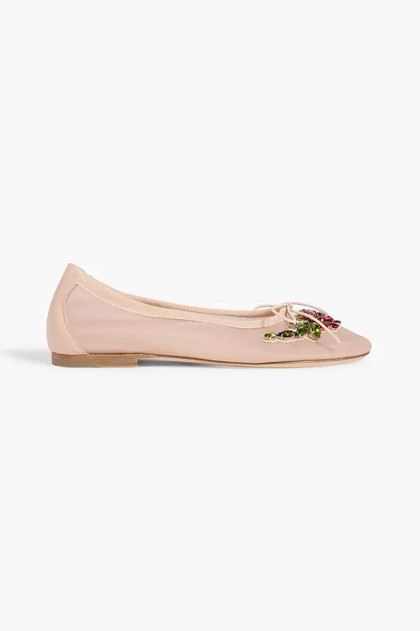 Simone Rocha Crystal-embellished Ballet Flats