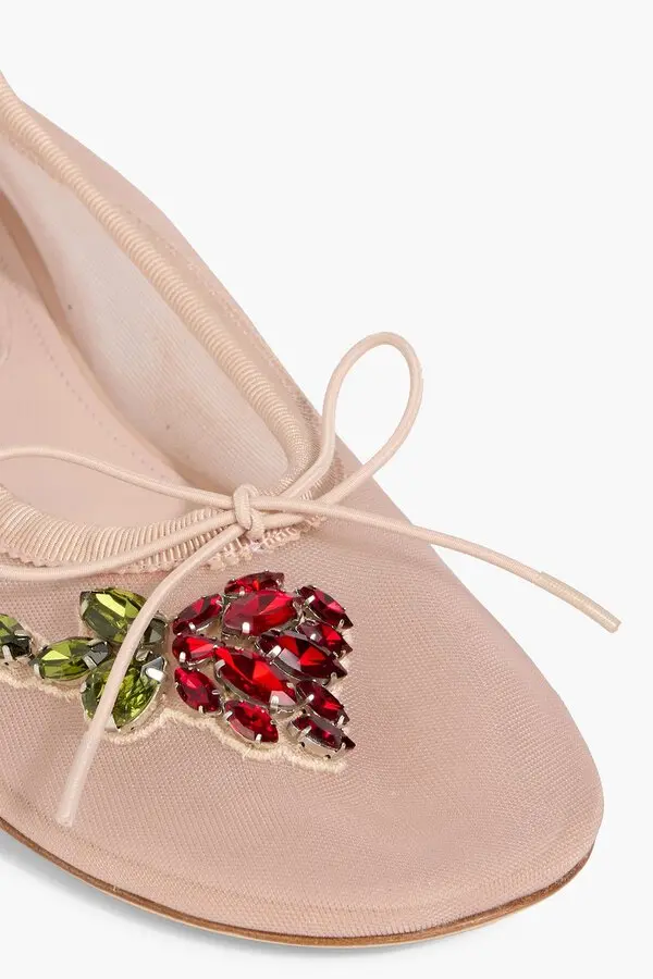 Simone Rocha Crystal-embellished Ballet Flats