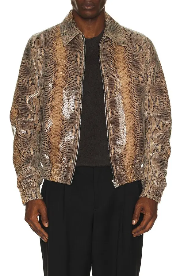Amiri Leather Snake Western Jacket - Multi