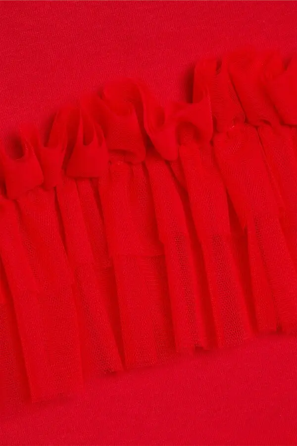 Simone Rocha Tulle-paneled Cotton-jersey Top