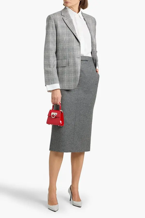 Thom Browne Checked Wool And Cashmere-blend Tweed Blazer - Gray