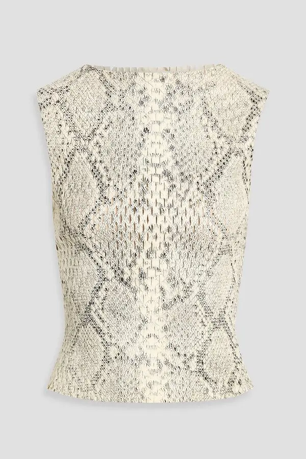 Alexander Wang Snakeprint Lasercut Leather Top