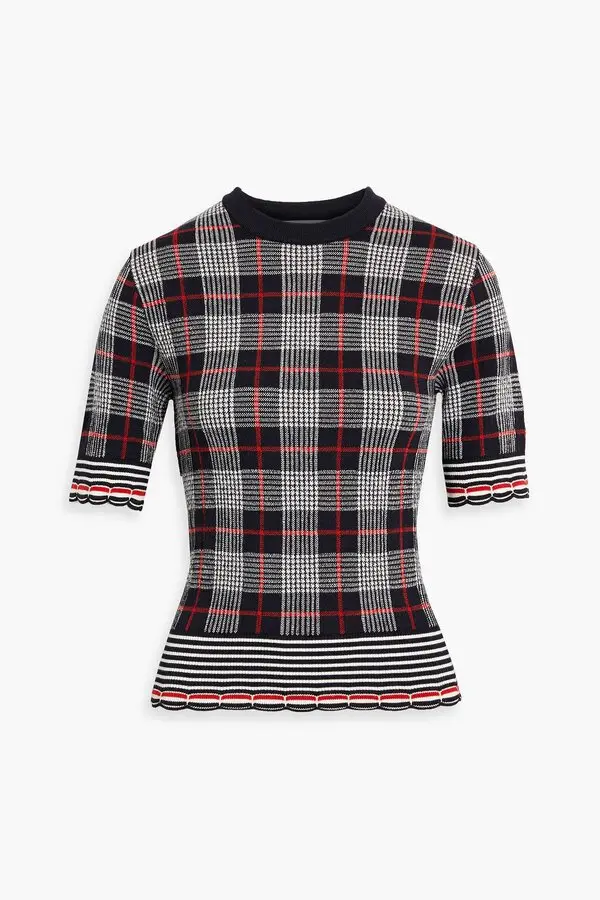 Thom Browne Prince Of Wales Checked Wool Top