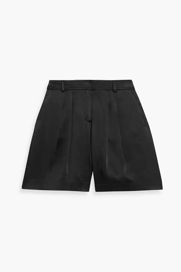 Alberta Ferretti Pleated Satin-crepe Shorts