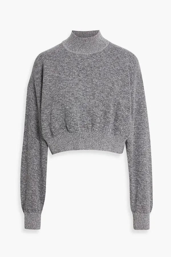 Alexander Wang Cropped Cotton And Wool-blend Turtleneck Sweater