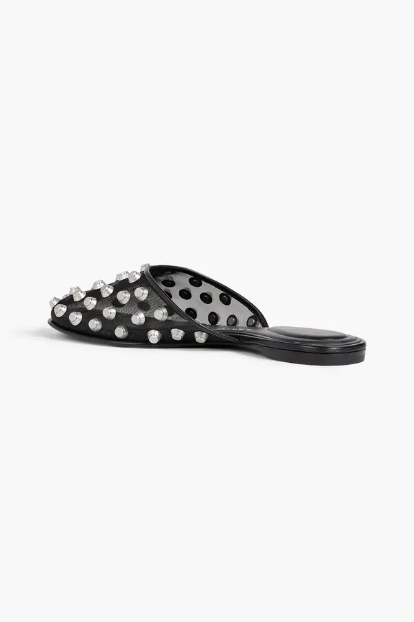 Alexander Wang Rhodes Studded Mesh Slippers - Black