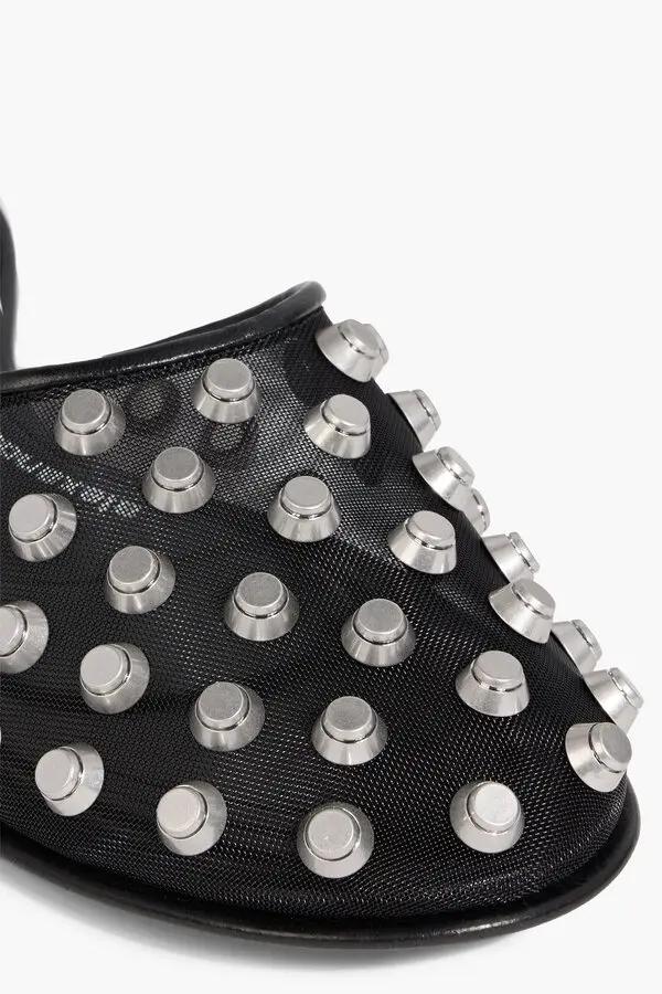Alexander Wang Rhodes Studded Mesh Slippers - Black