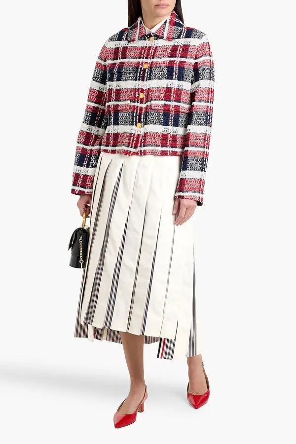 Thom Browne Metallic Checked Tweed Jacket