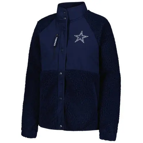 STARTER Dallas Cowboys "on The Ball" Sherpa Jacket By - Navy