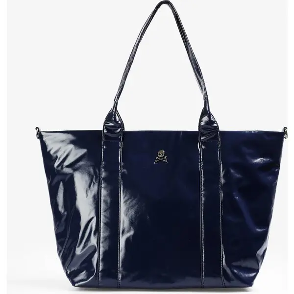 SCALPERS Metallic Shopper Bag - Navy