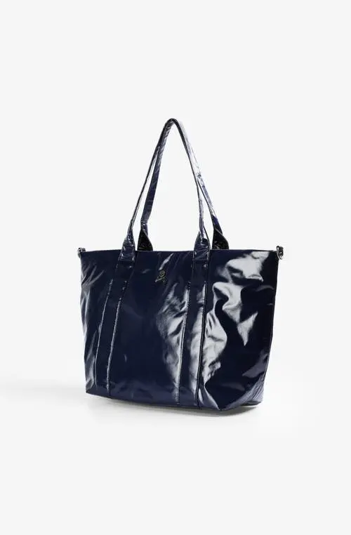 SCALPERS Metallic Shopper Bag - Navy