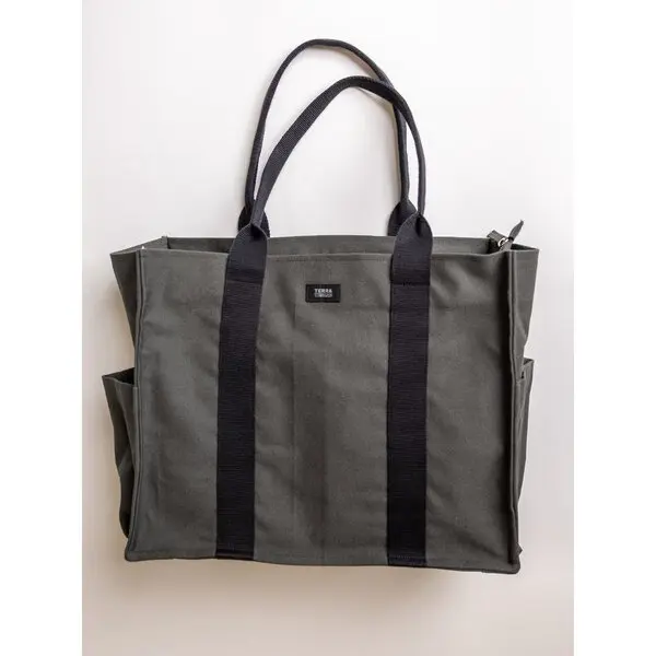 TERRA THREAD Organic Cotton Canvas Tote - Charcoal Grey