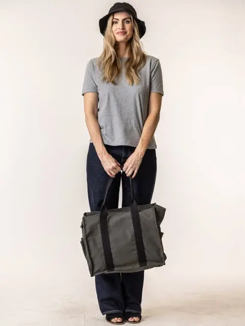 TERRA THREAD Organic Cotton Canvas Tote - Charcoal Grey