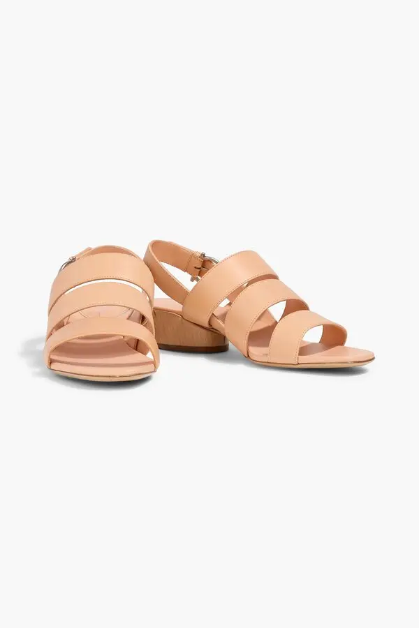 FERRAGAMO Trezze 30 Leather Slingback Sandals - Peach