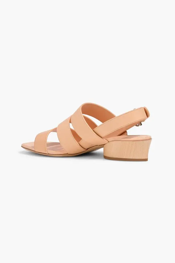FERRAGAMO Trezze 30 Leather Slingback Sandals - Peach