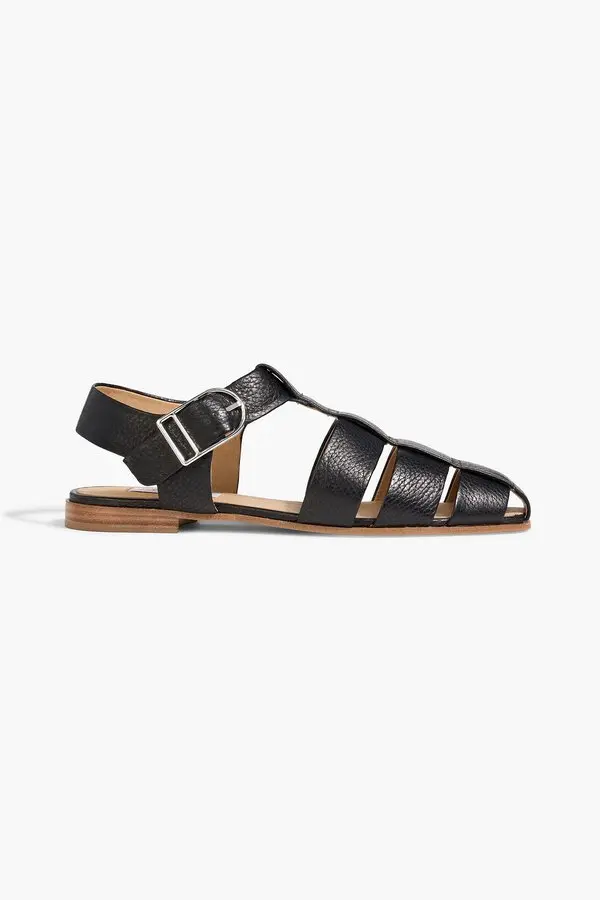 Gabriela Hearst Lynn Pebbled-leather Sandals - Black