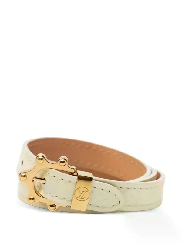 LOUIS VUITTON 2005 Monogram Vernis Triple Tour Bracelet - White