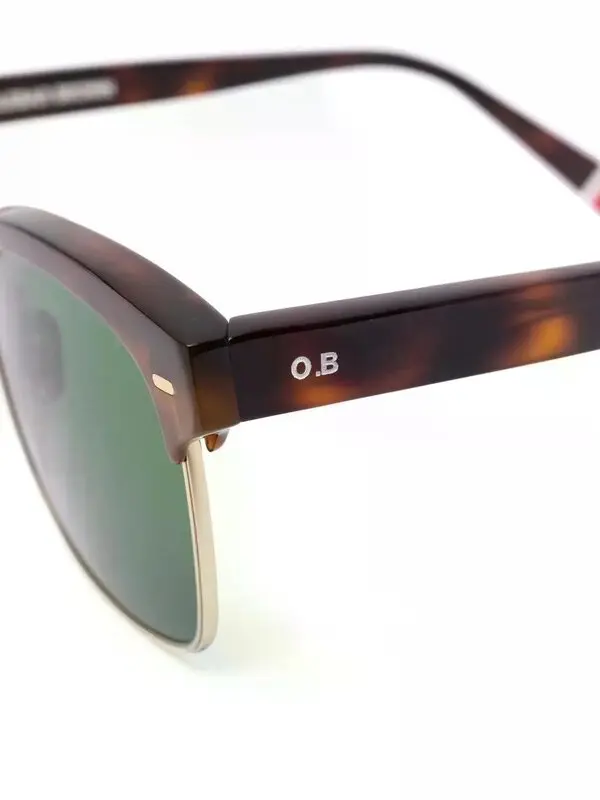 Orlebar Brown Tortoiseshell Rectangle Frame Sunglasses