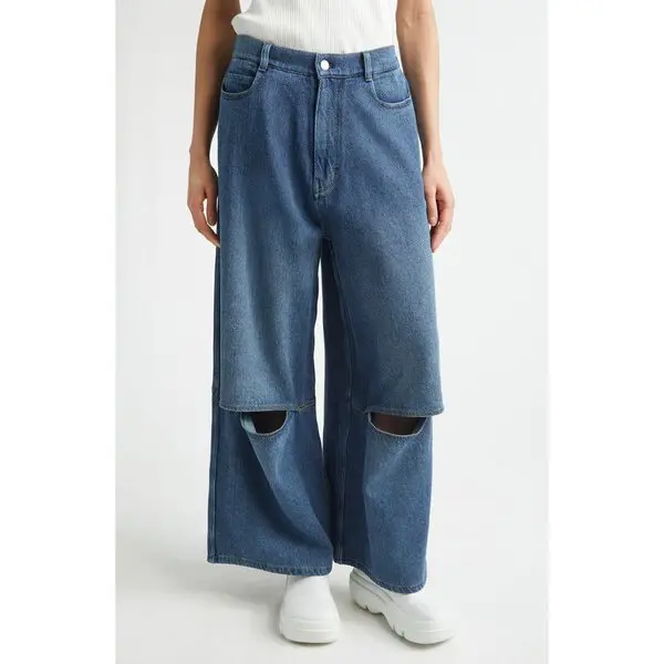 MELITTA BAUMEISTER Cutout Wide-leg Jeans