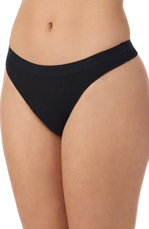 ON GOSSAMER Cabana Rib Hip-g Thong - Black