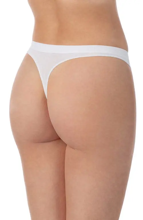 ON GOSSAMER Cabana Rib Hip-g Thong - White
