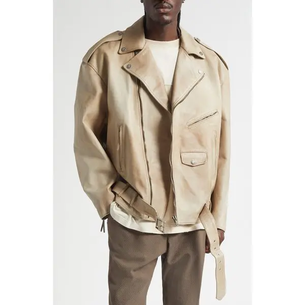 GOLDEN GOOSE Gender Inclusive Leather Biker Jacket