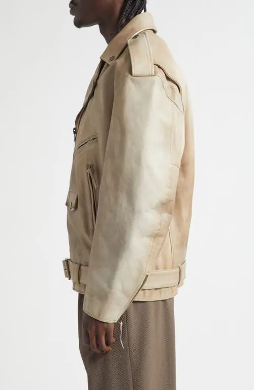 GOLDEN GOOSE Gender Inclusive Leather Biker Jacket