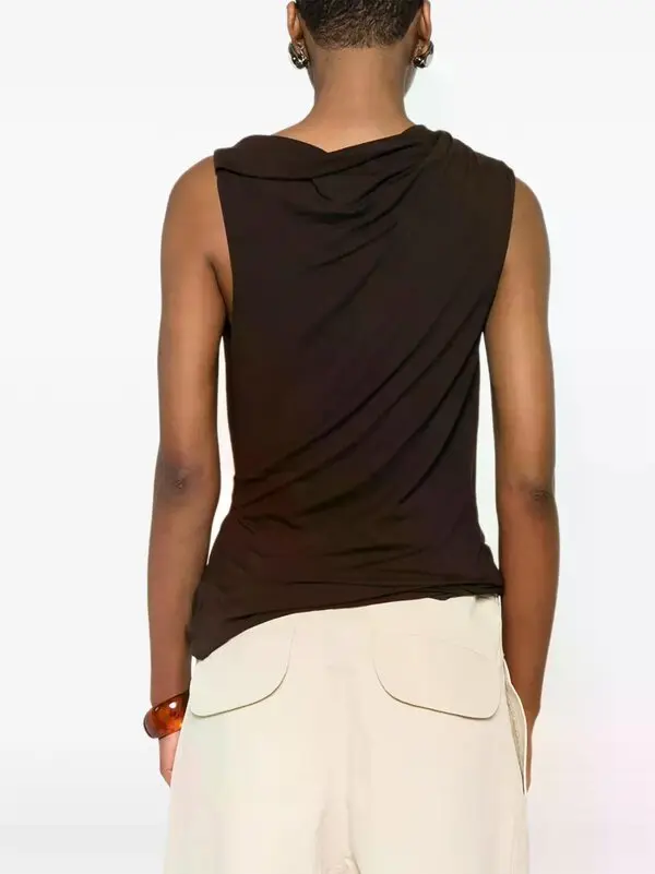 ENTIRE STUDIOS Draped Sleeveless Top - Brown
