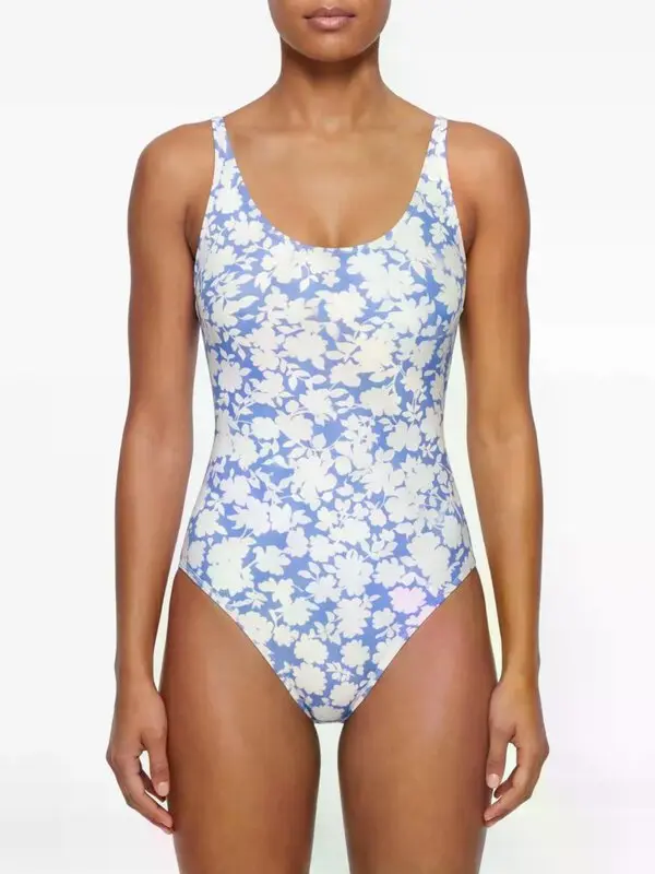 Michael Kors Floral-print Drawstring One-piece Swimsuit